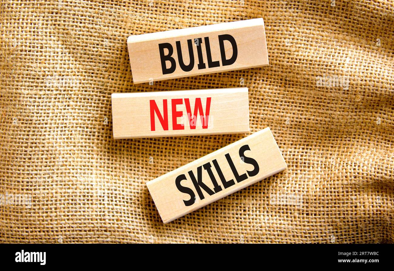 Build new skills symbol. Concept word Build new skills on beautiful ...