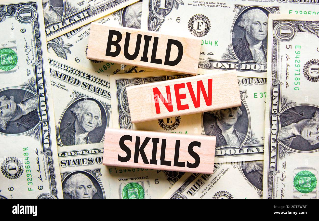 Build new skills symbol. Concept word Build new skills on beautiful ...