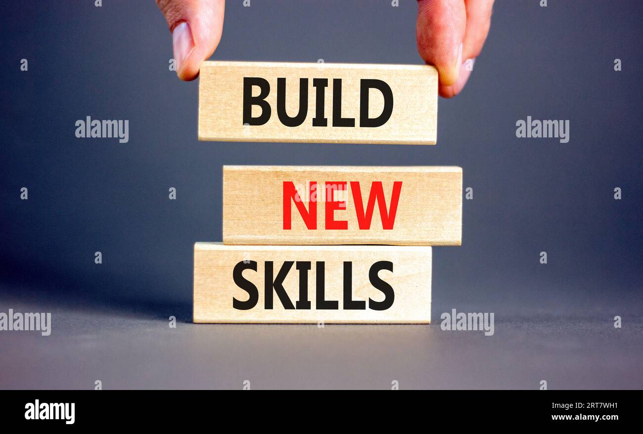 Build new skills symbol. Concept word Build new skills on beautiful ...