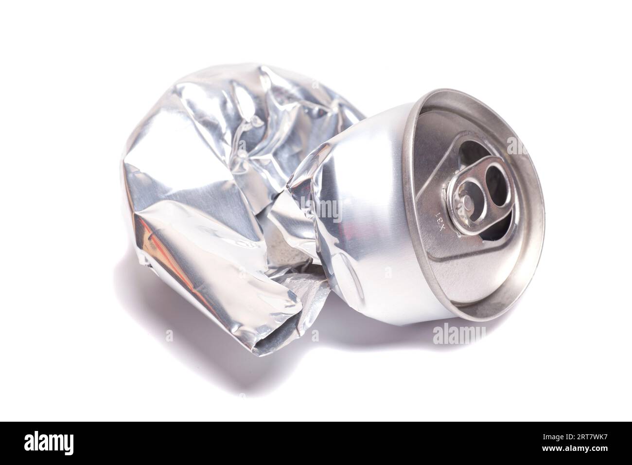 Empty crumpled can from energy drink or beer Stock Photo - Alamy