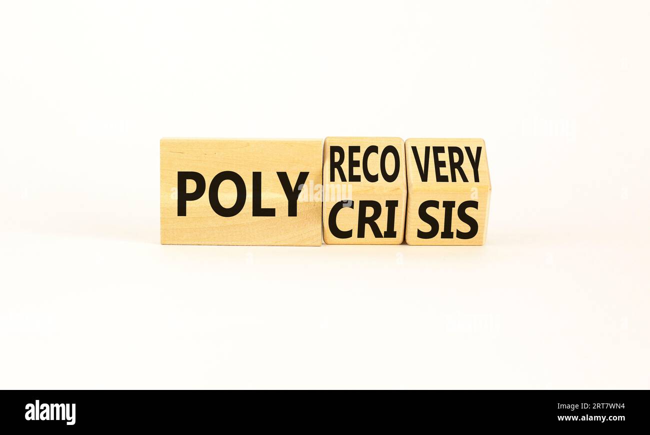 Polycrisis or polyrecovery symbol. Concept words Polycrisis ...