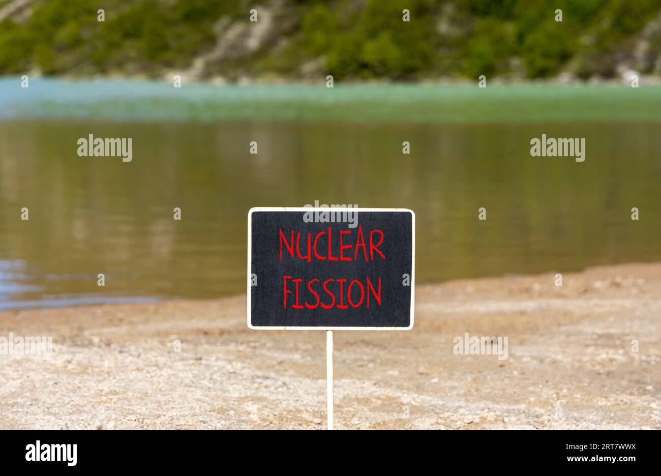 Nuclear fission symbol. Concept words Nuclear fission on beautiful ...