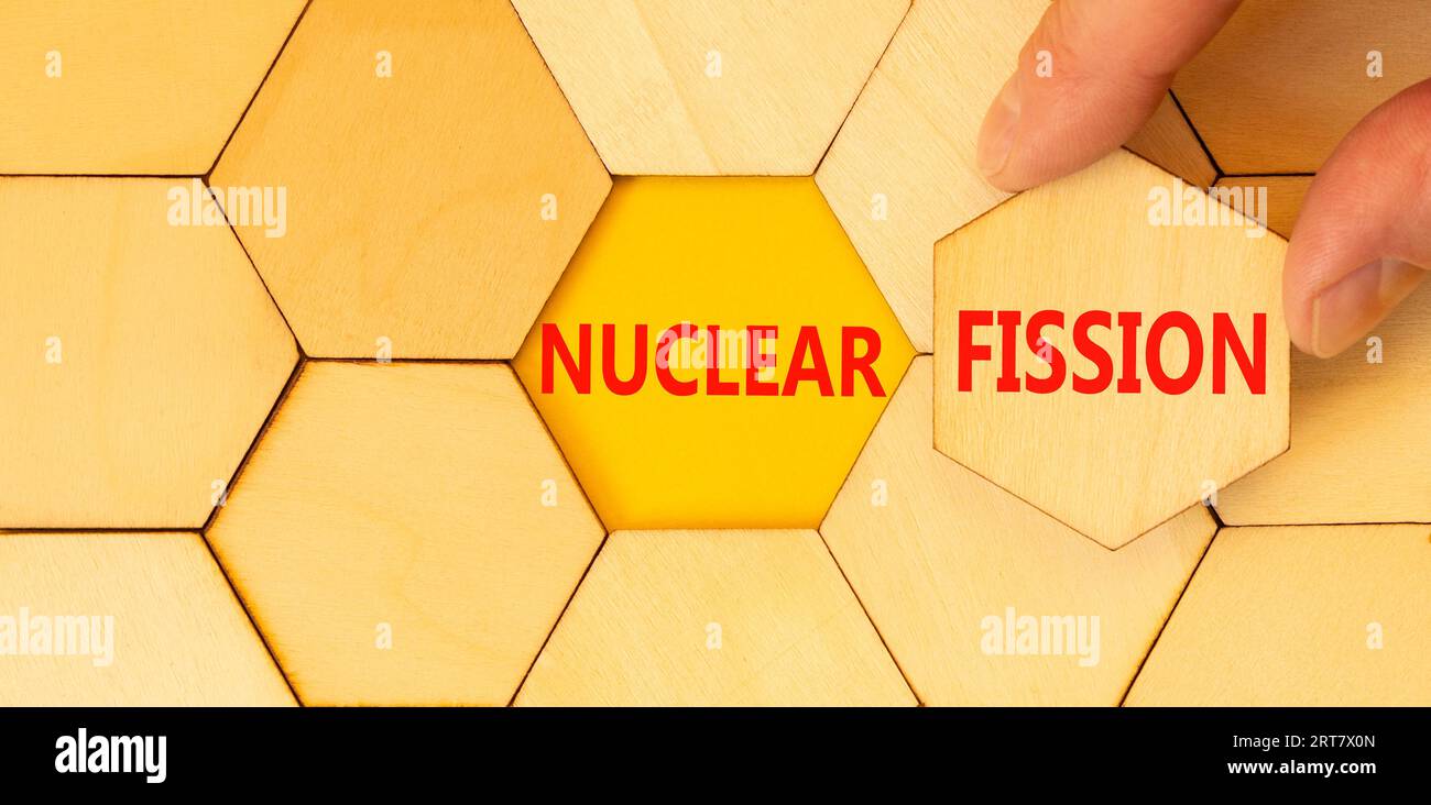 Nuclear fission symbol. Concept words Nuclear fission on beautiful ...