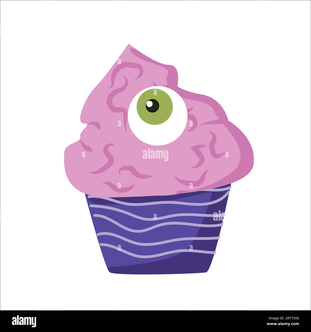 Halloween Zombie Sweet Cupcake with Brains Stock Vector Image & Art - Alamy