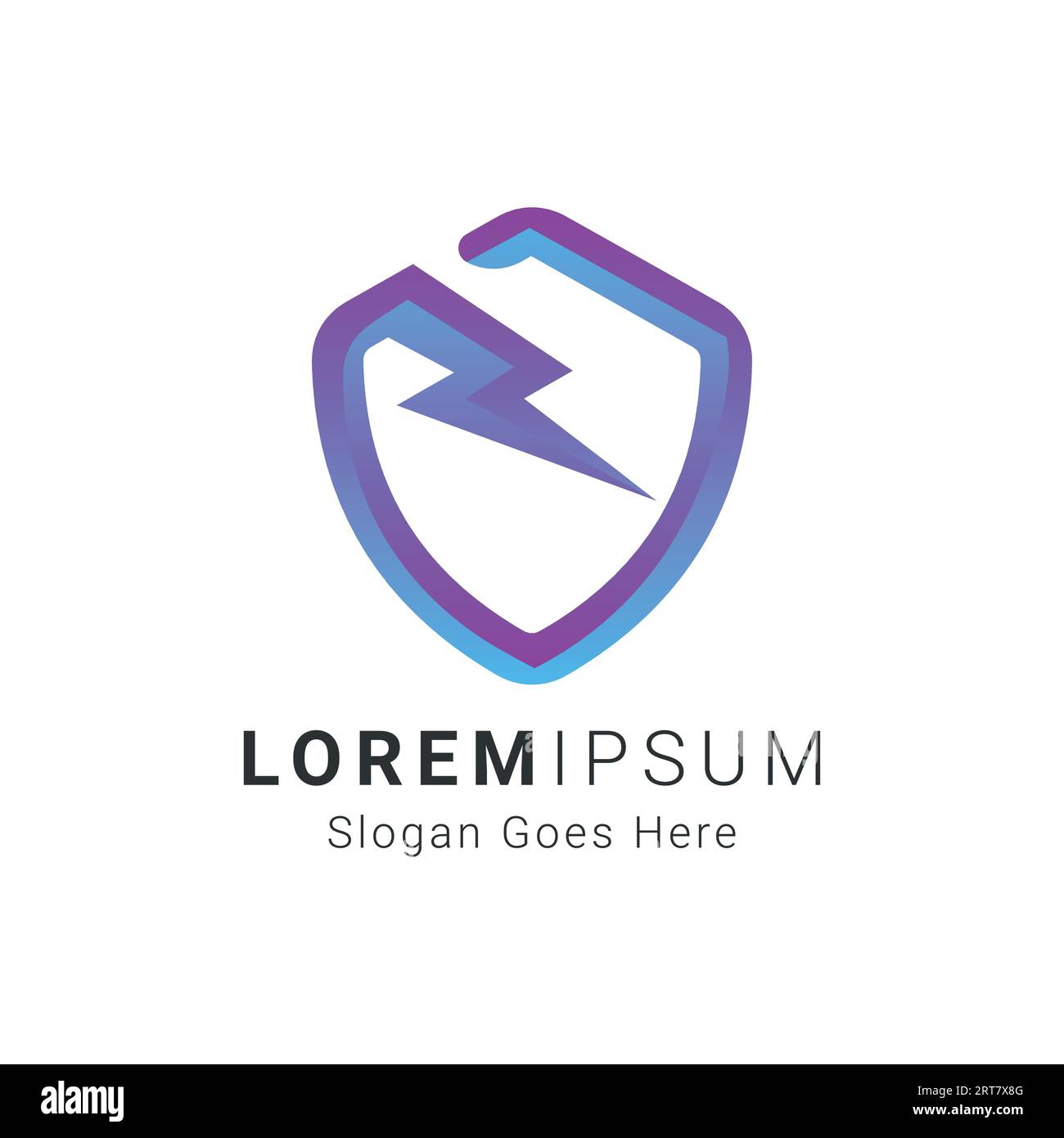 Light bulb and lightning bolt logo hi-res stock photography and images - Alamy