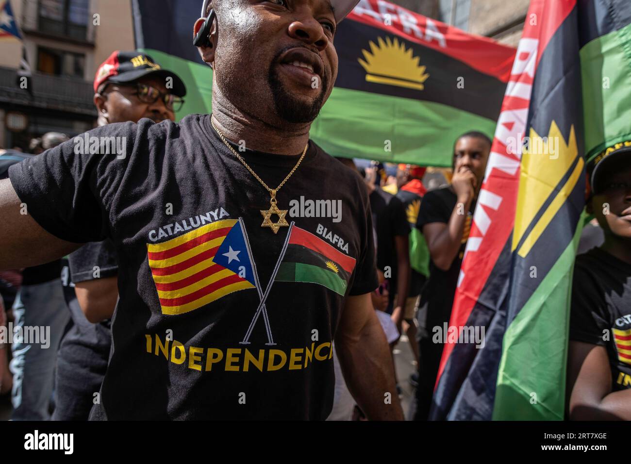Barcelona, Spain. 11th Sep, 2023. Representatives of the indigenous ...