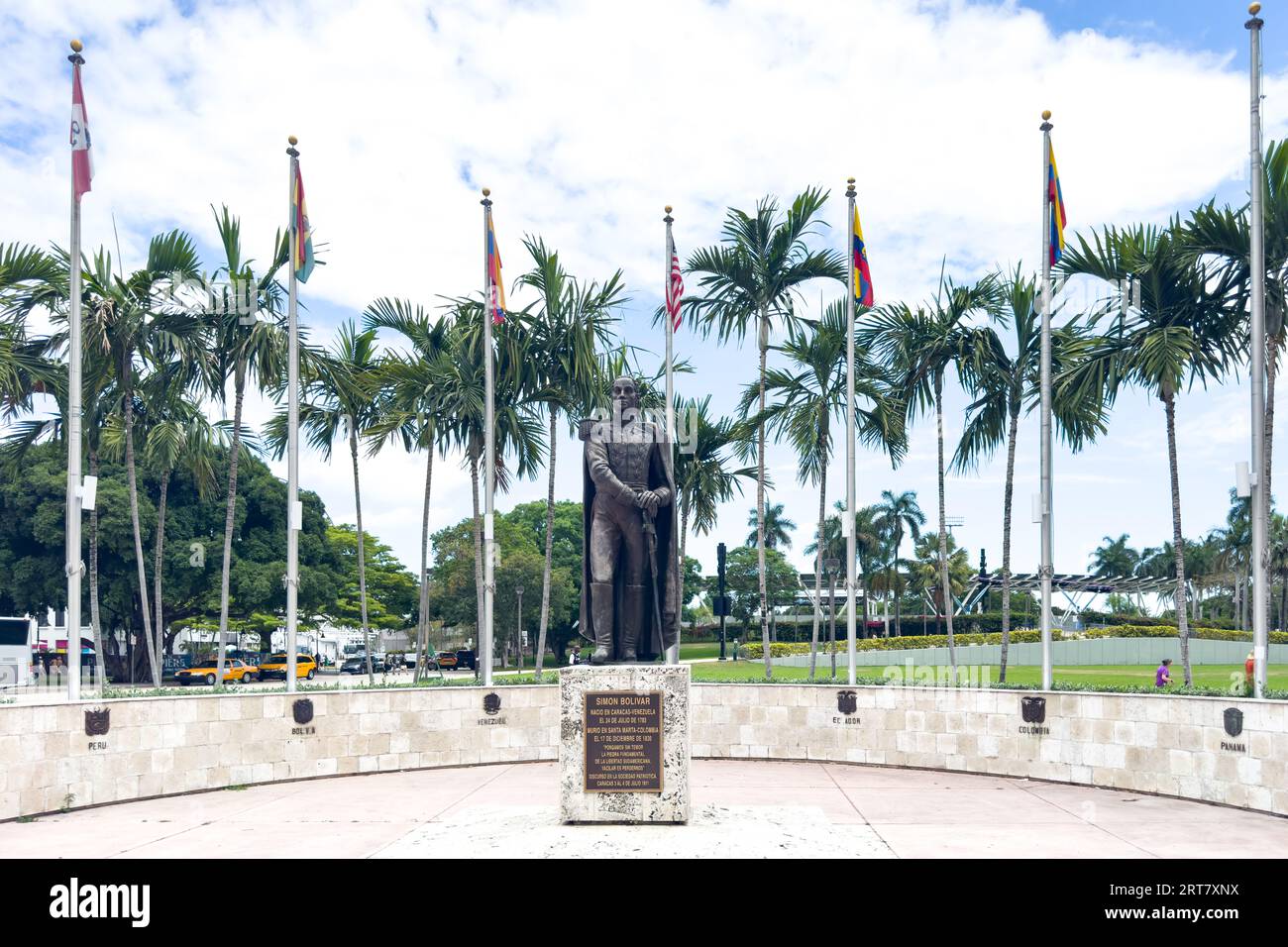 Miami, Florida - August 25th, 2023: Simon Bolivar bronze statue ...