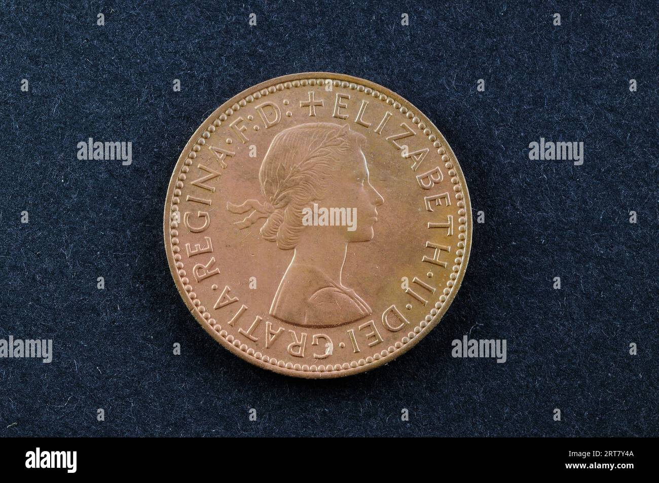 Half penny coin of pre-decimal currency, pounds, shillings and pence ...