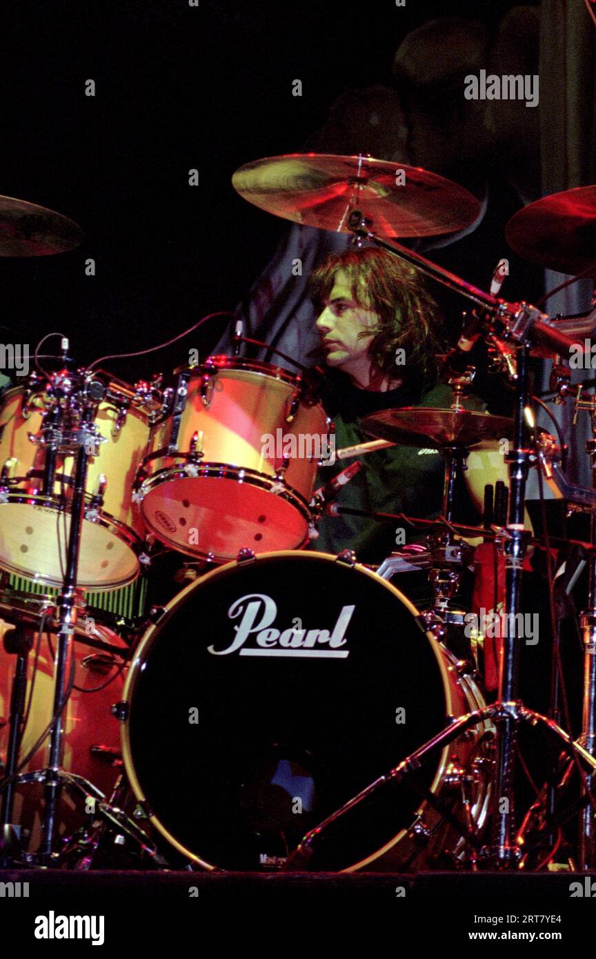 Milan Italy 2001-09-06: Jimmy DeGrasso drummer of the Megadeth band ...
