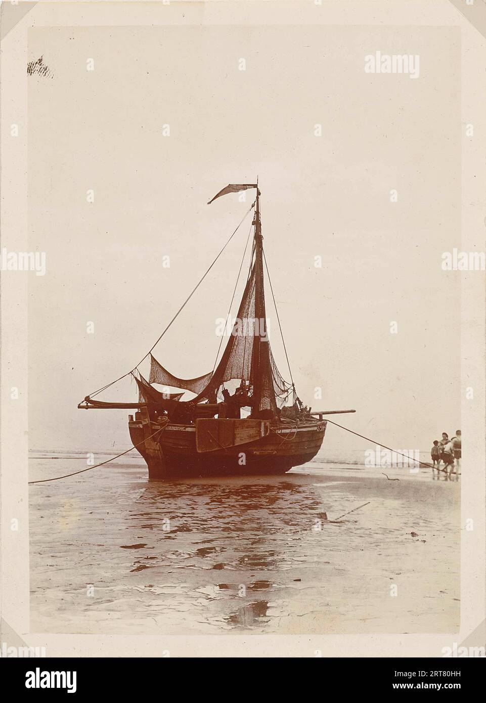 fishing ship on the beach at Scheveningen, The Hague, Netherlands ...