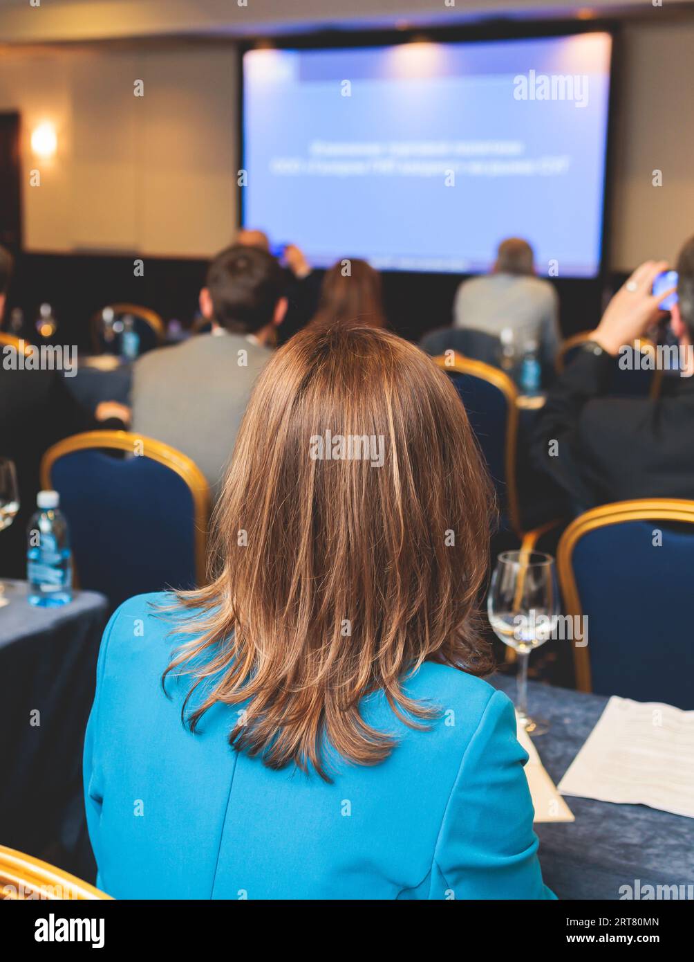 Female participants audience at the symposyum meeting, attendees in ...