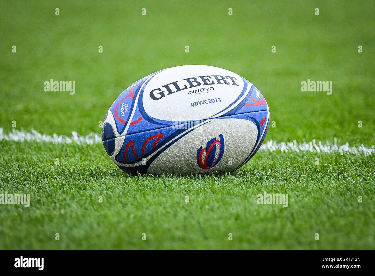 Illustration of the Gilbert match ball during the World Cup 2023, Pool ...