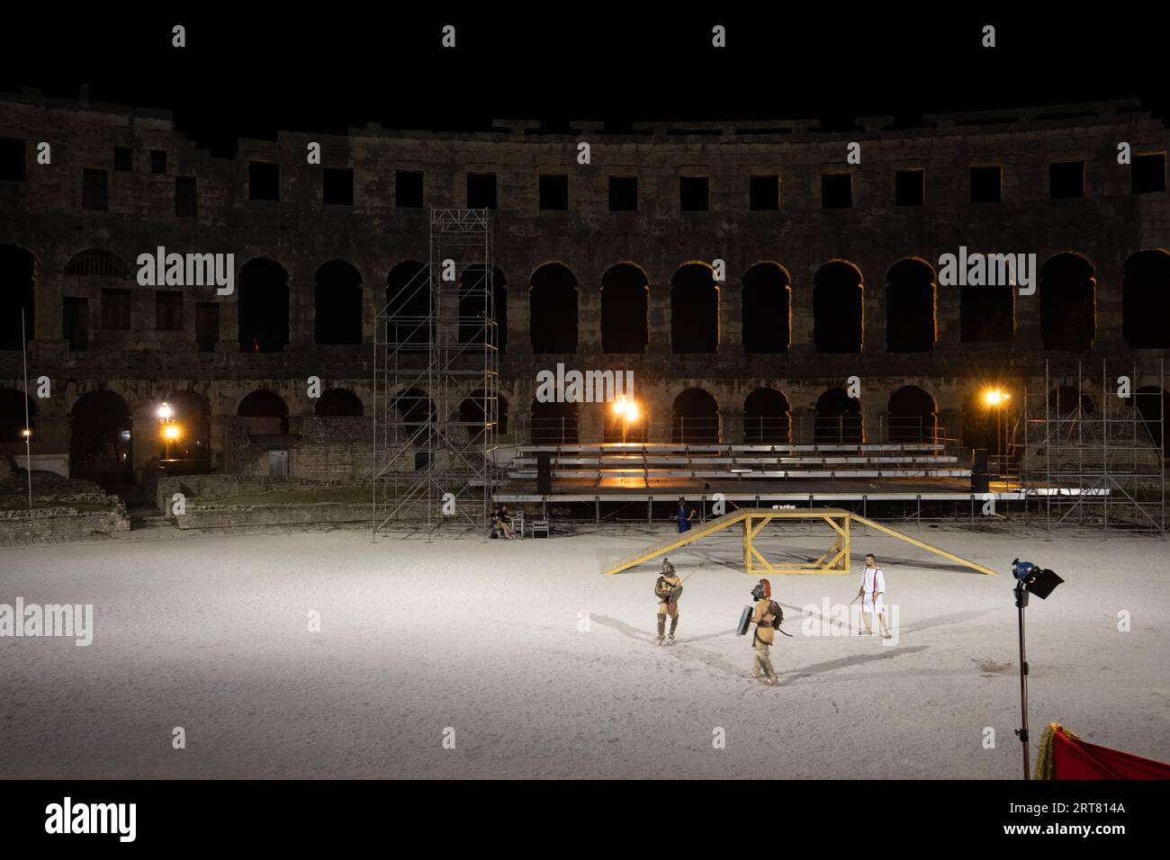 Pula Arena, Pula Amphitheatre, the dramatic historic Roman amphitheatre ...
