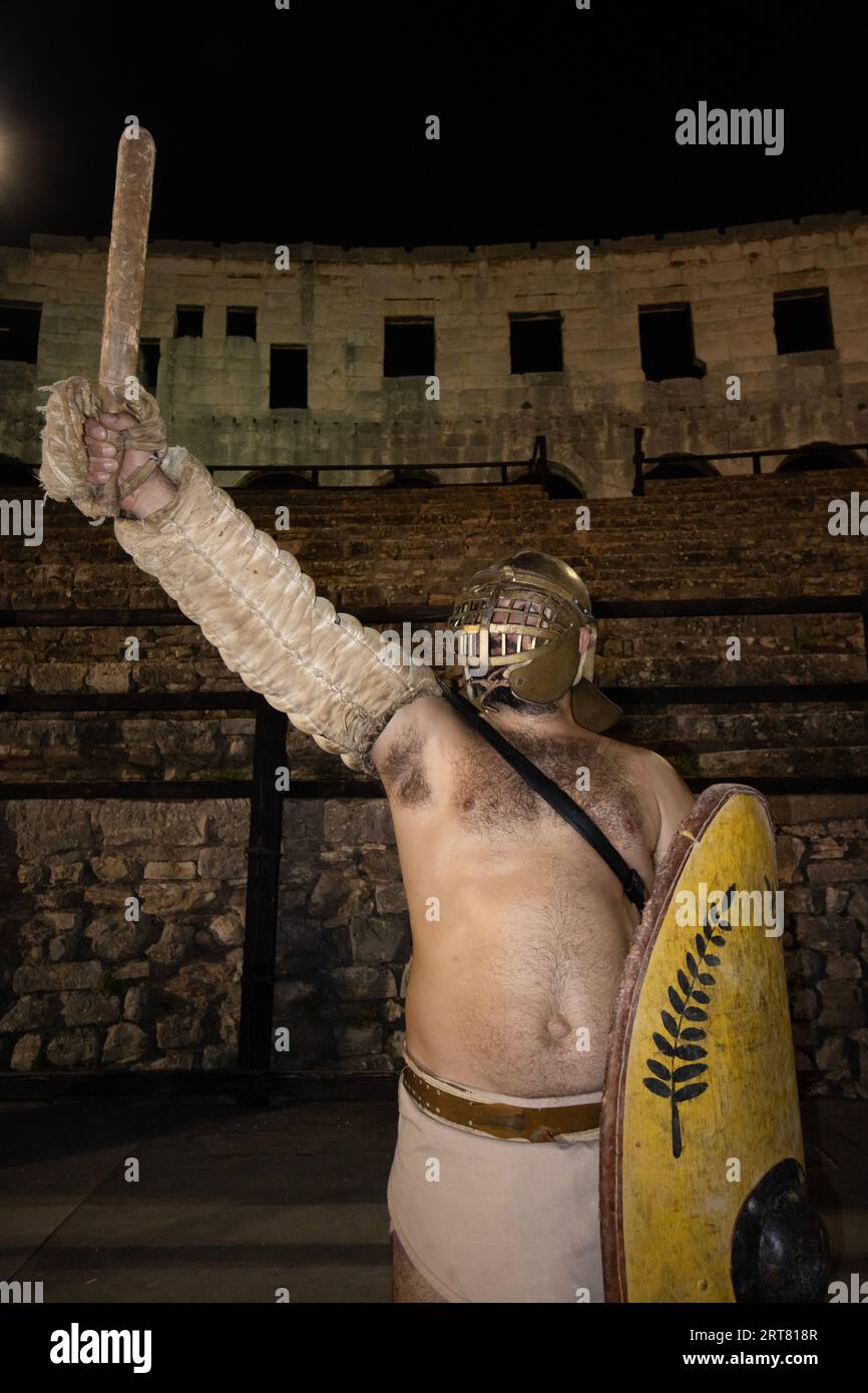 Pula Arena, Pula Amphitheatre, the dramatic historic Roman amphitheatre ...