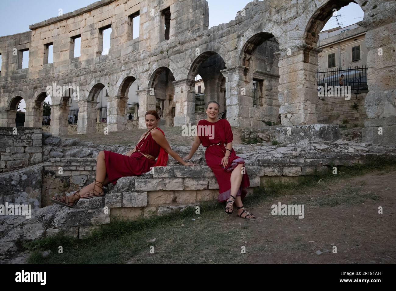 Pula Arena, Pula Amphitheatre, the dramatic historic Roman amphitheatre ...