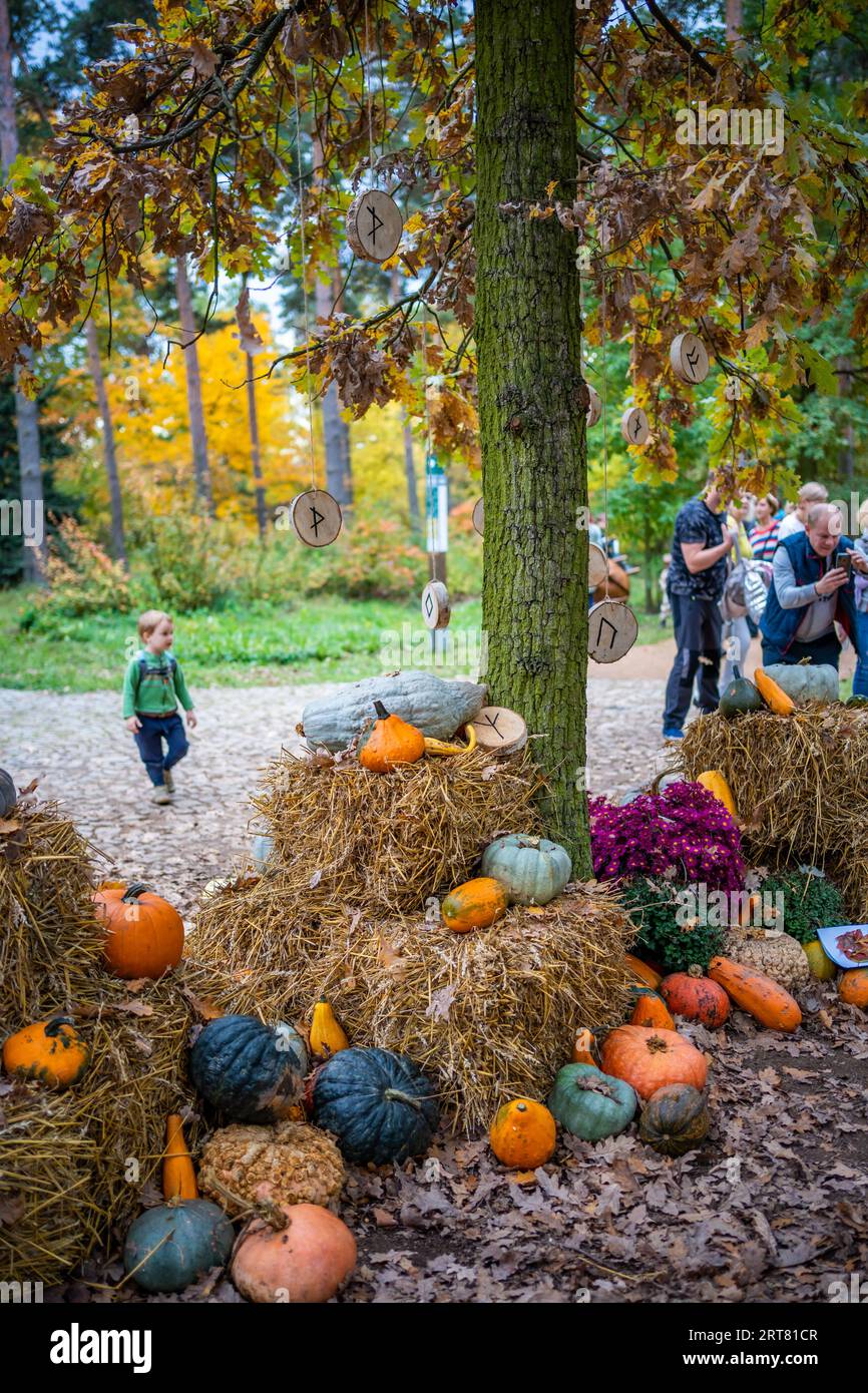 Prague, Czech Republic - October 16, 2022: Pumpkin exhibition and other ...