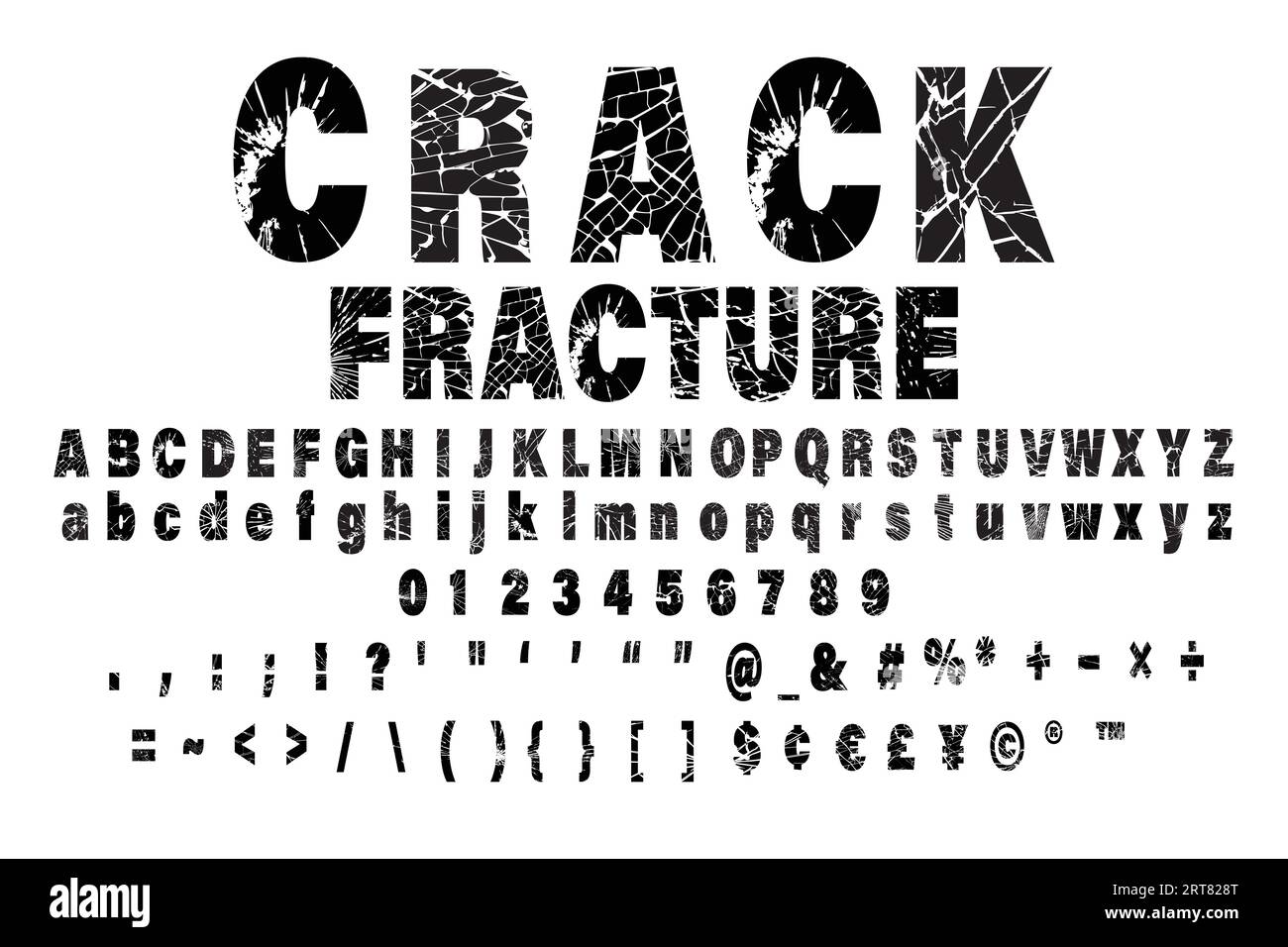 Crack texture, distressed alphabet, letter with symbol, vector Stock Vector Image & Art - Alamy