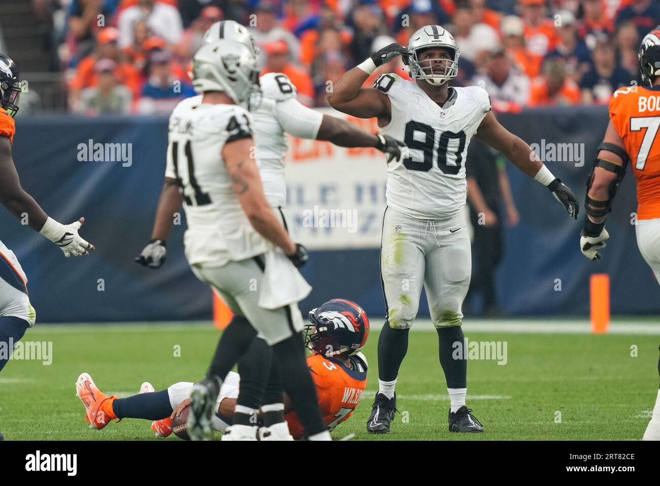 Denver, United States. 10th Sep, 2023. Las Vegas Raiders defensive ...