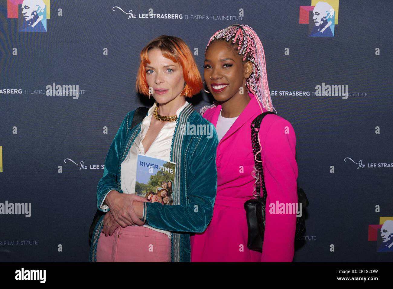 Actress Jaime King and friend on the red carpet at the workshop ...