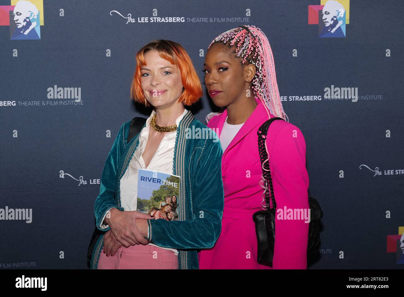 Actress Jaime King and friend on the red carpet at the workshop ...