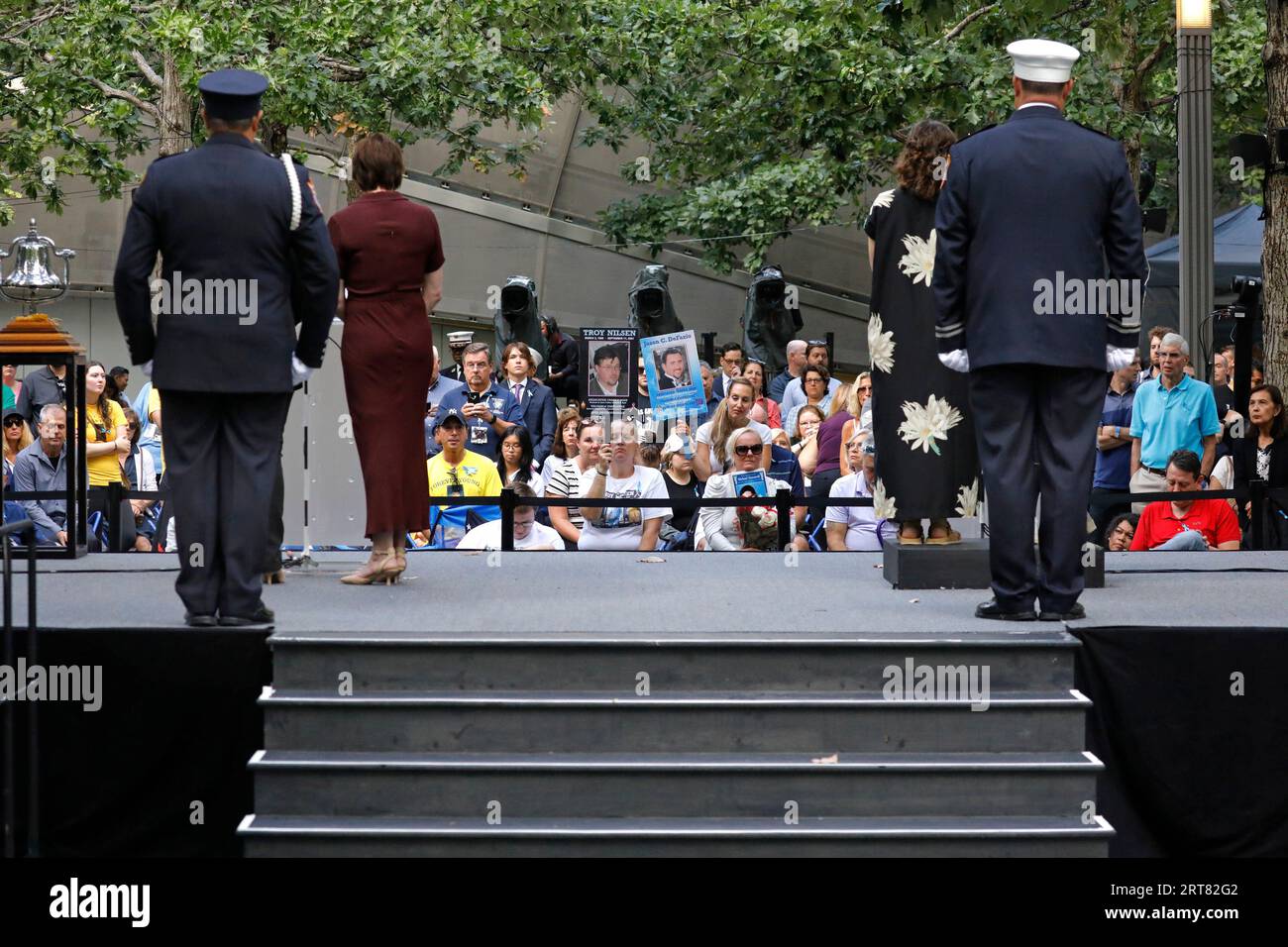 New York, United States. 11th Sep, 2023. Family members of the victims ...