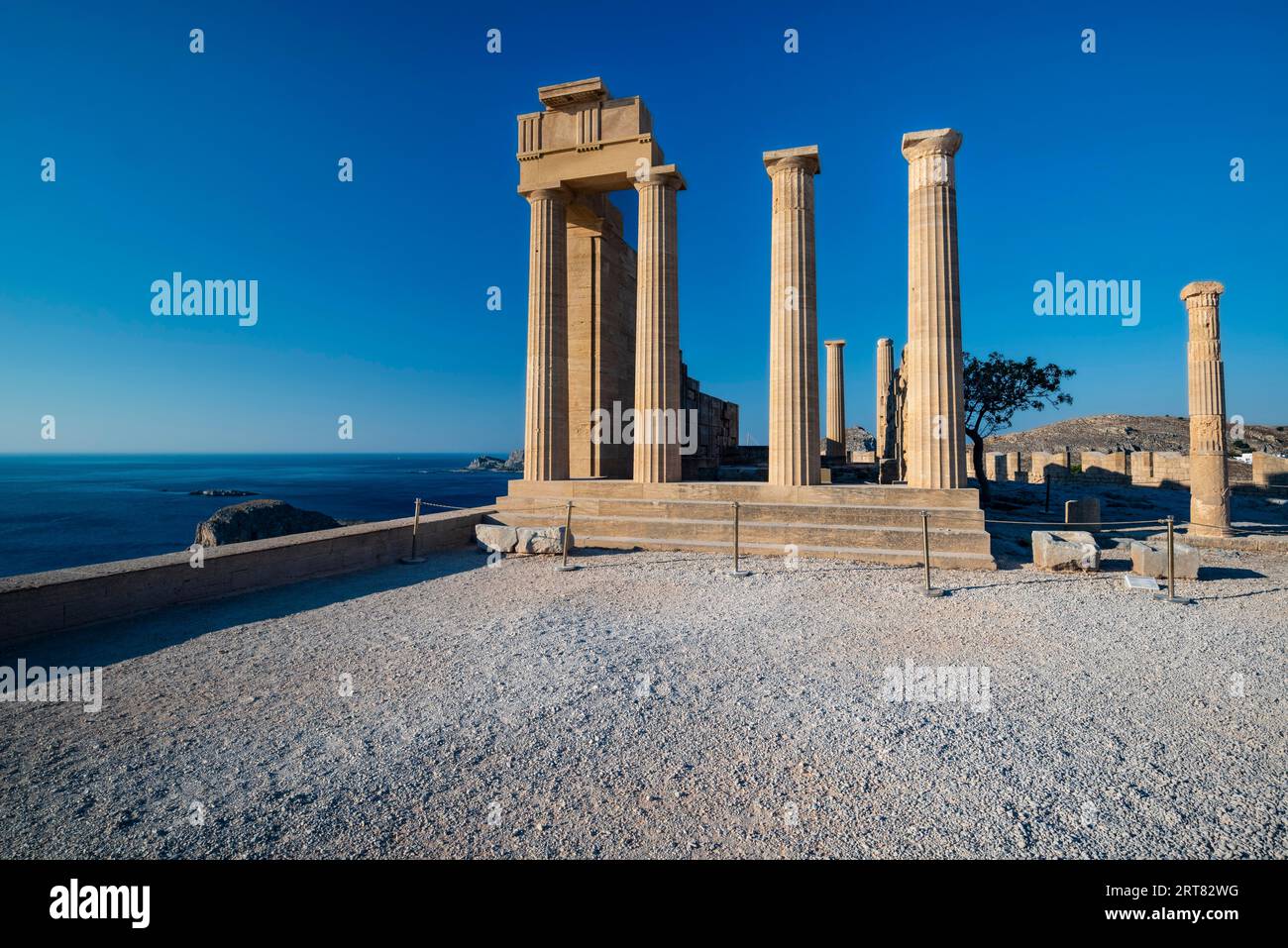 Roman columns, Roman temple, Acropolis of Lindos, Lindos, Rhodes ...