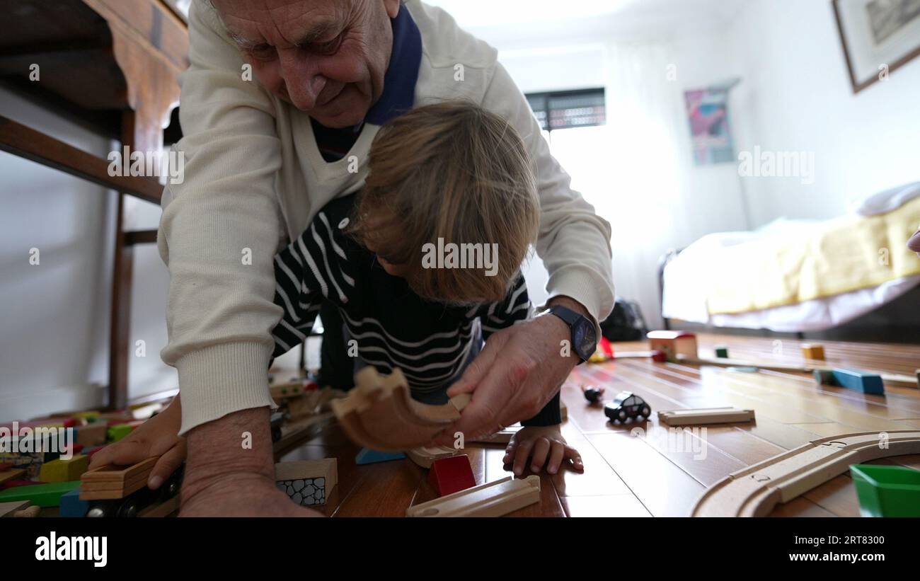 Grandfather and Grandson Sharing Playful Moments together with Classic ...
