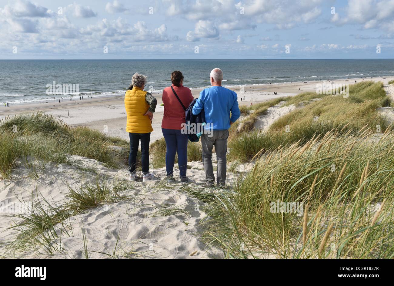 Hiking in the dunes at the North Sea, Denmark Stock Photo - Alamy