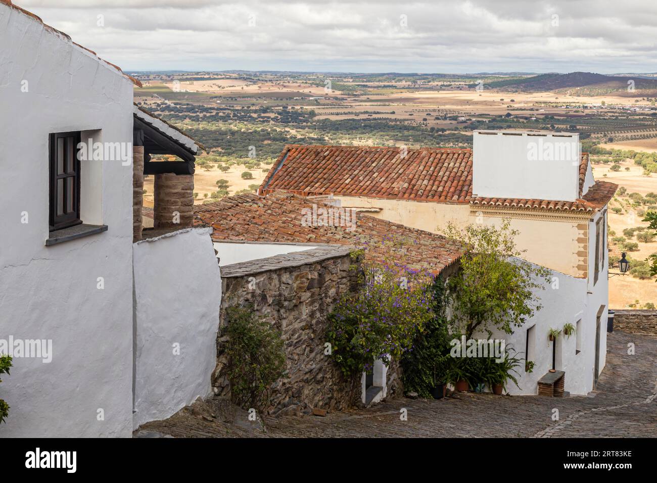 Monsaraz, Alentejo, Portugal with view in the urban hinterland Stock ...