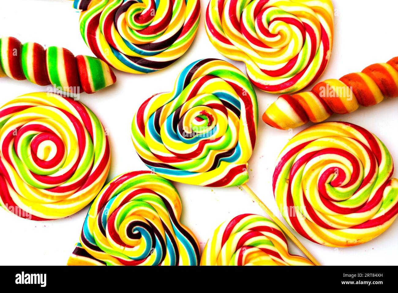 multicolored lollipop swirl large candy on wooden stick hipster rainbow ...