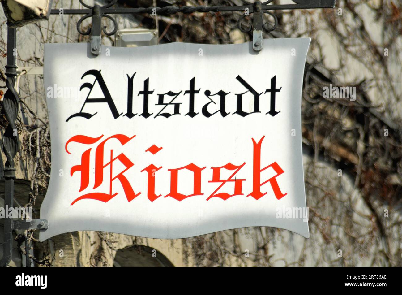 Old information signs in the old town Stock Photo - Alamy