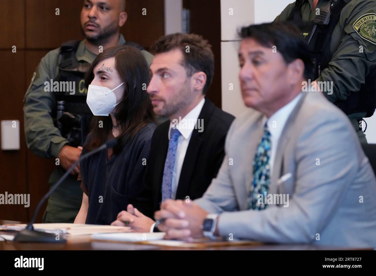 Robert E. Crimo III, left, appears with his attorneys Gregory Ticsay ...
