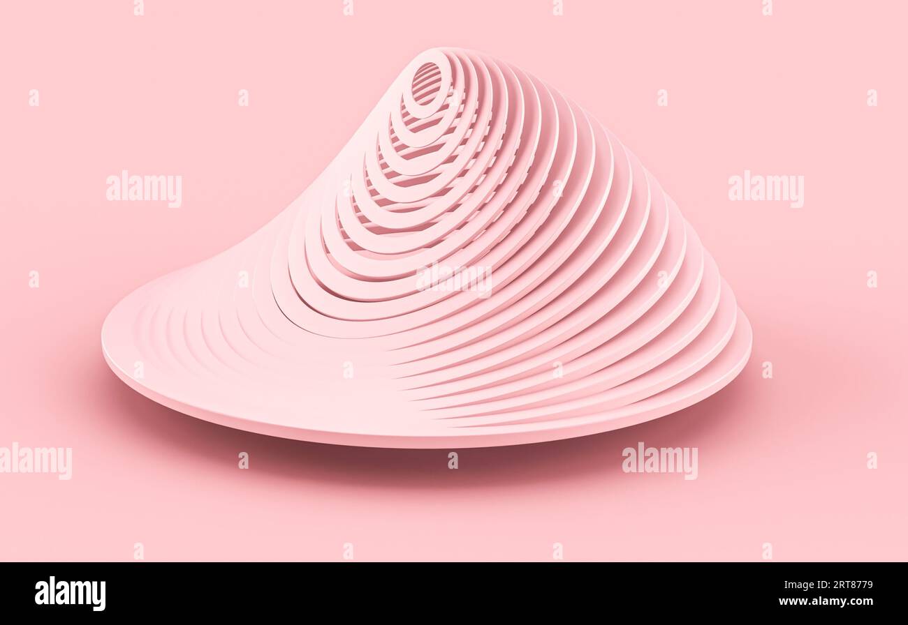 Pink Abstract art of surreal swirl infinity twisted round shape in ...