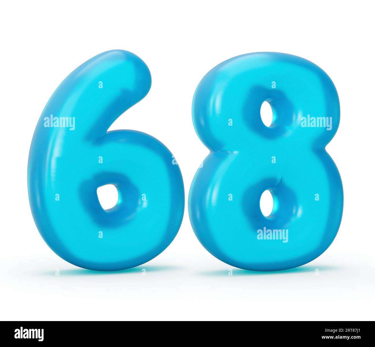 Blue jelly digit 68 Sixty eight isolated on white background Jelly ...