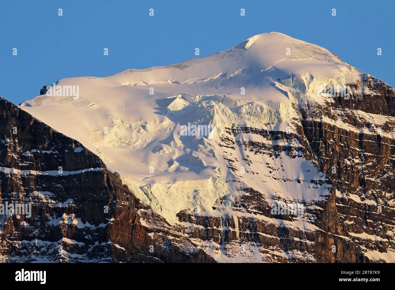 Snow cap on Mt Temple, Canada Stock Photo - Alamy
