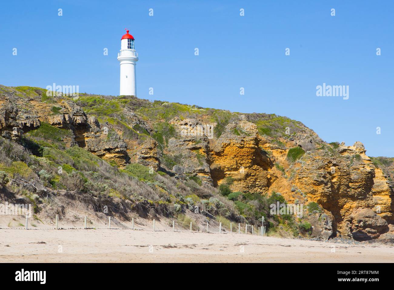 Split Point Lighthouse on a warm summer's day in Aireys Inlet, Victoria ...