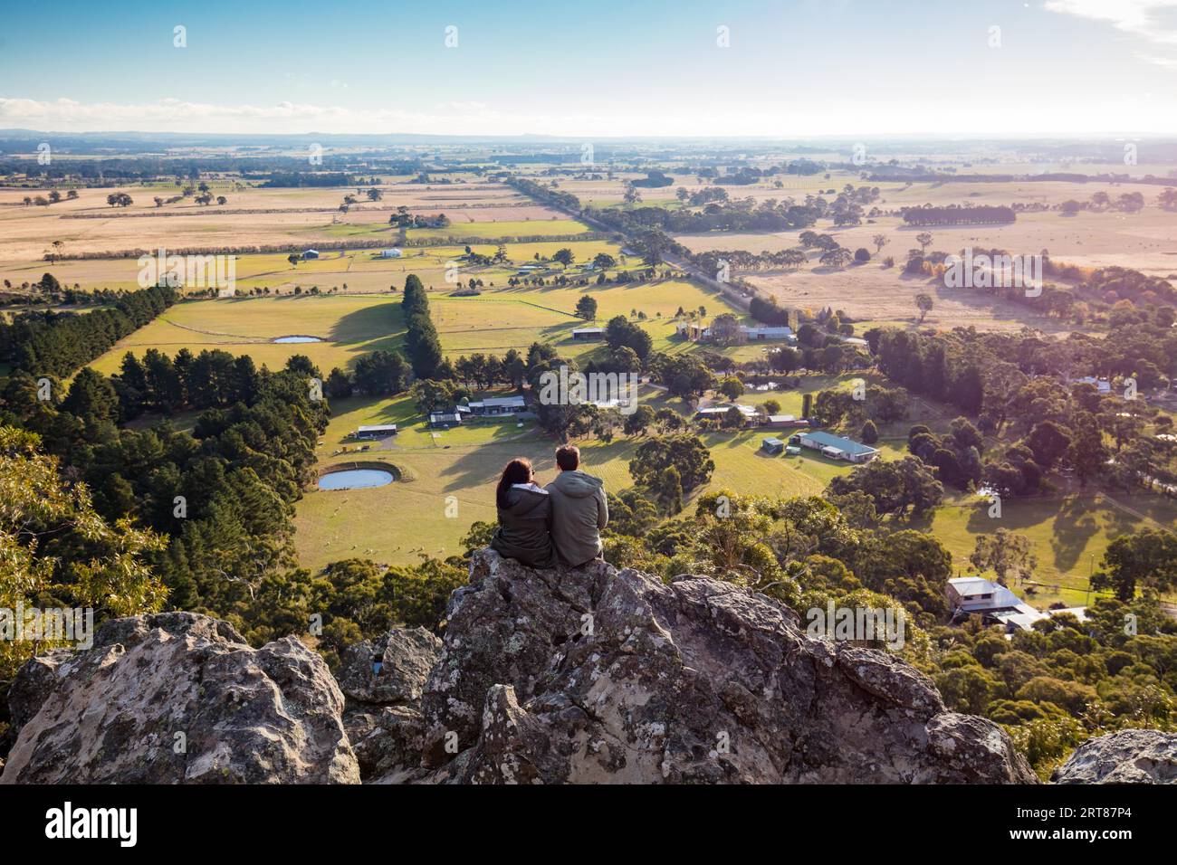 The popular tourist attraction of Hanging Rock. A volcanic group of ...