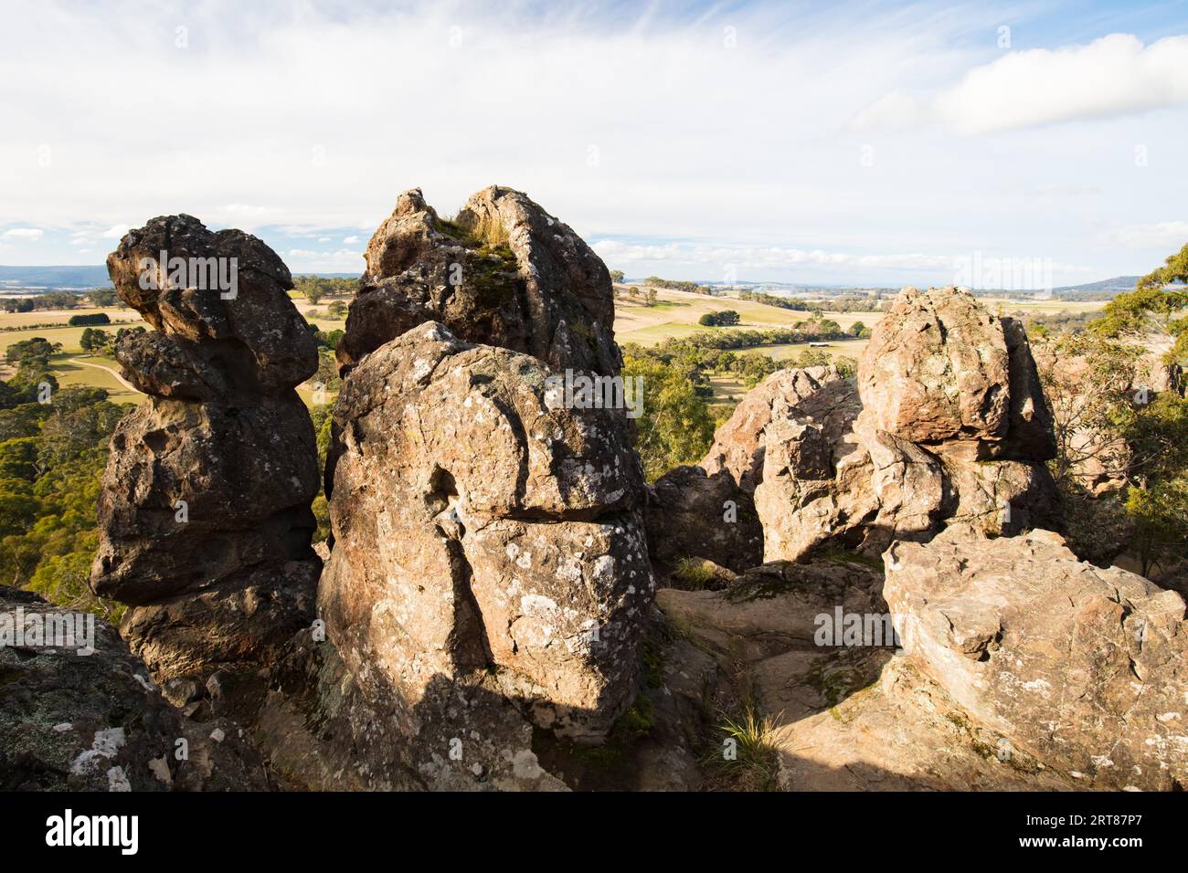The popular tourist attraction of Hanging Rock. A volcanic group of ...