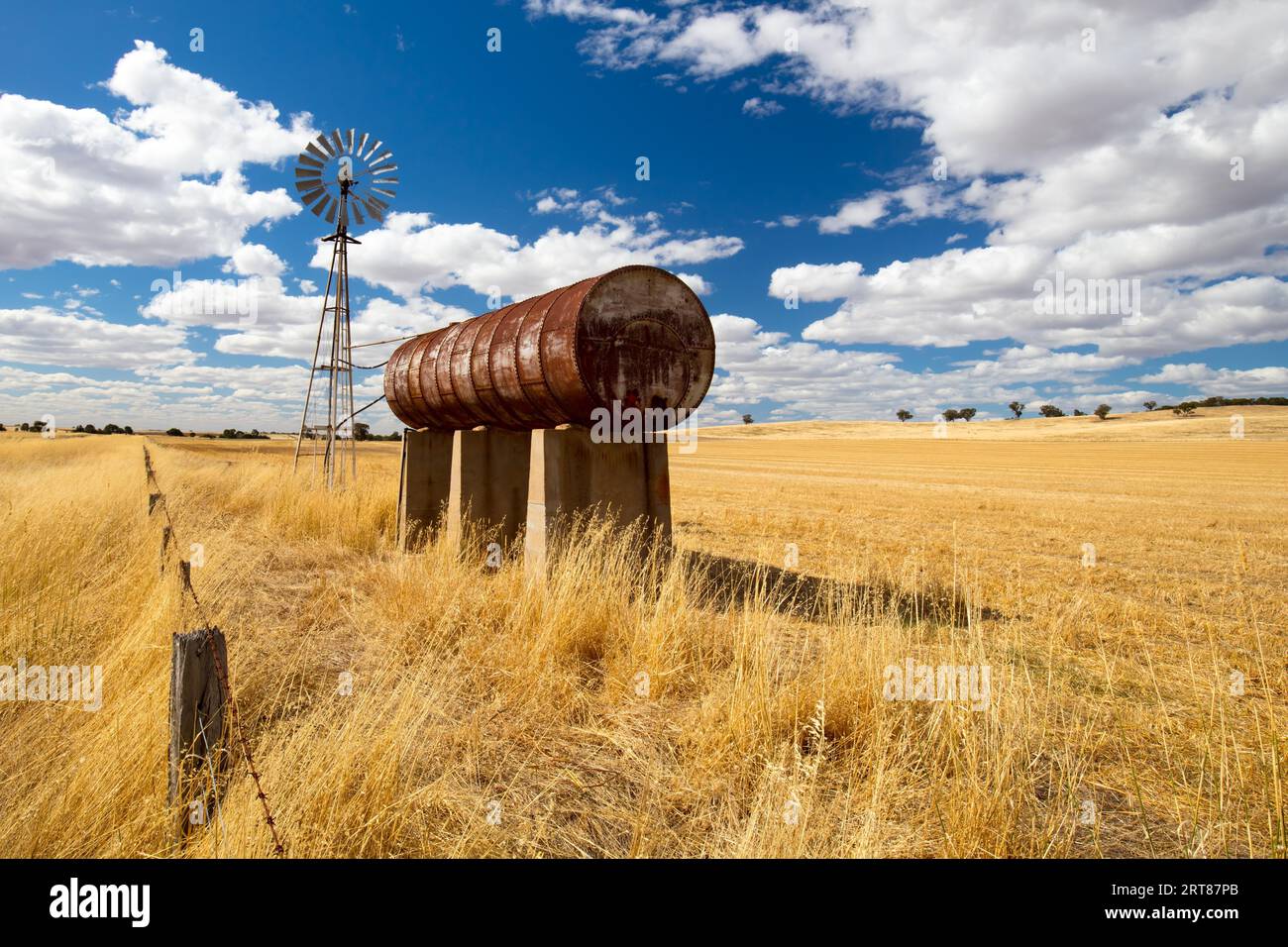 The vast expanse of farm fields in the Moolort Plains near the old ...