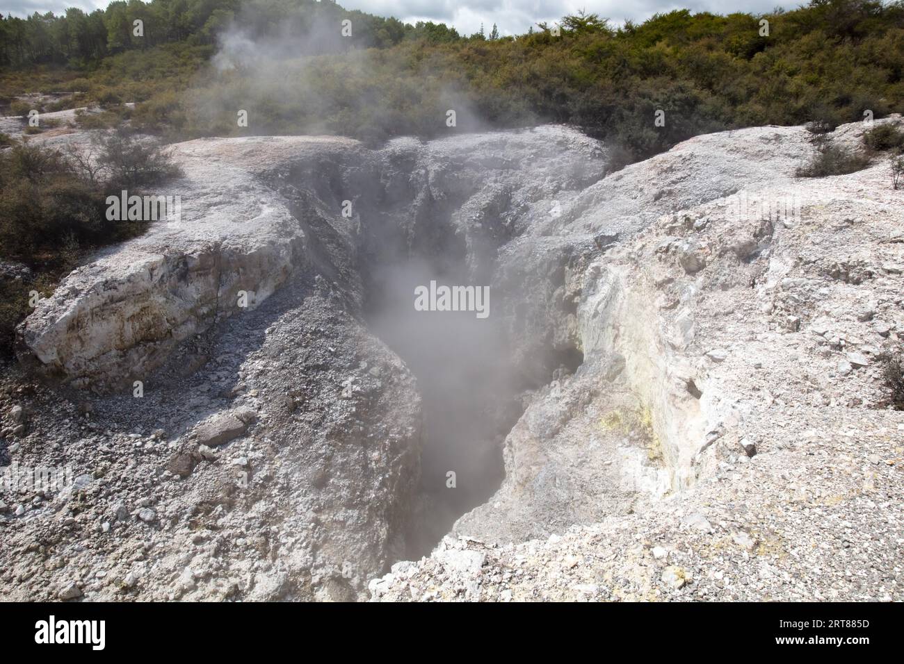 'Sulphur Cave' collapsed crater at Wai-O-Tapu Geothermal Wonderland ...