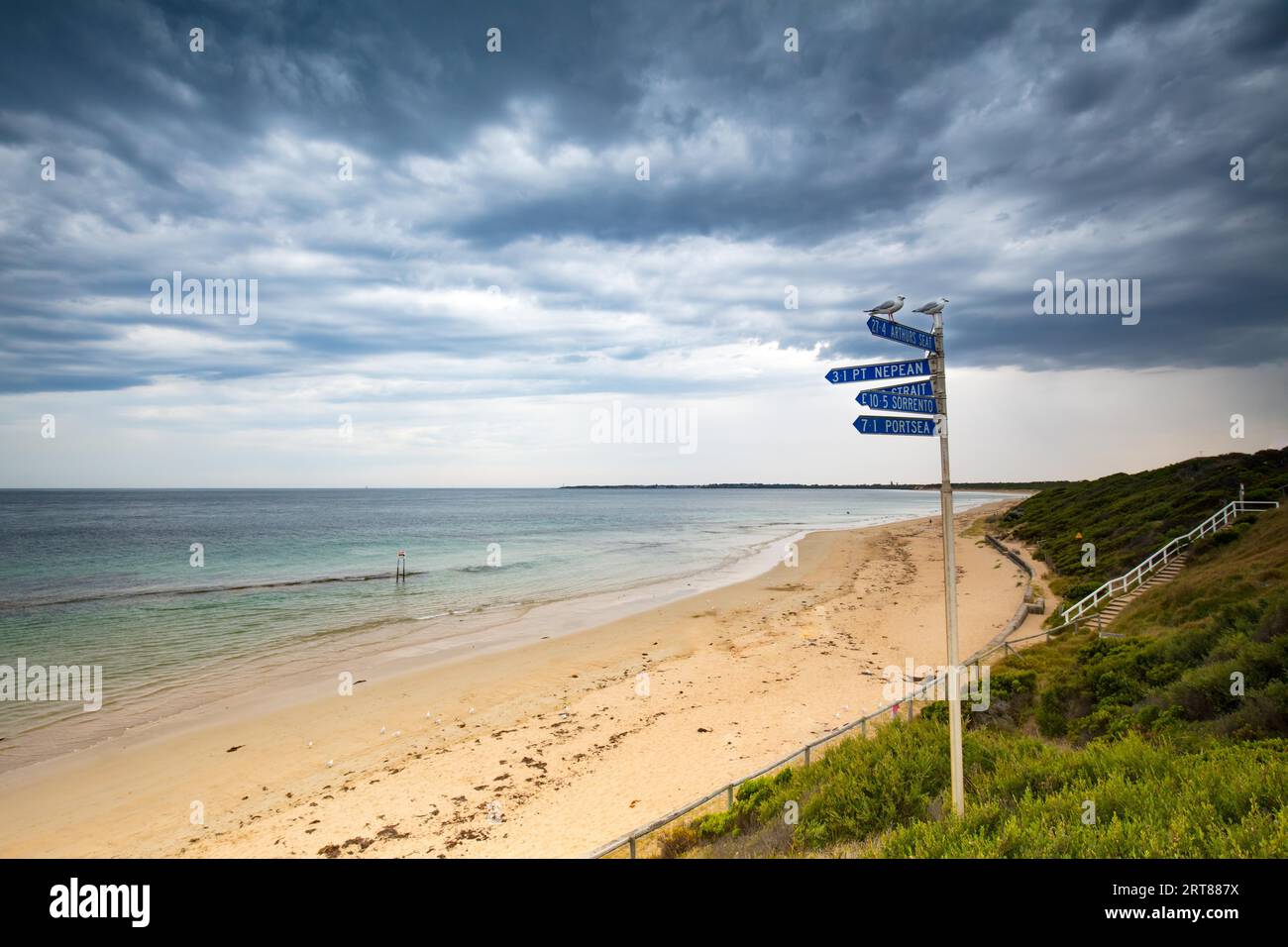 A sudden summer storm looms over Bass Straight and Port Philip Bay from ...