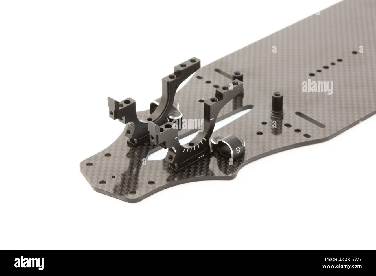 RC car chassis and parts being built to form a radio controlled race ...