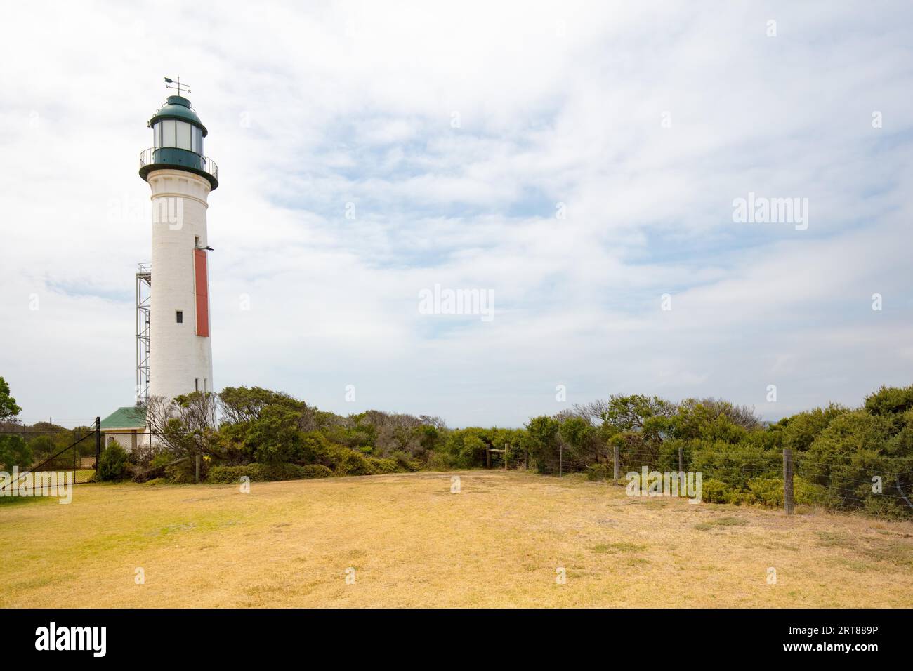 The iconic Queenscliff White Lighthouse on a summer's day on the ...