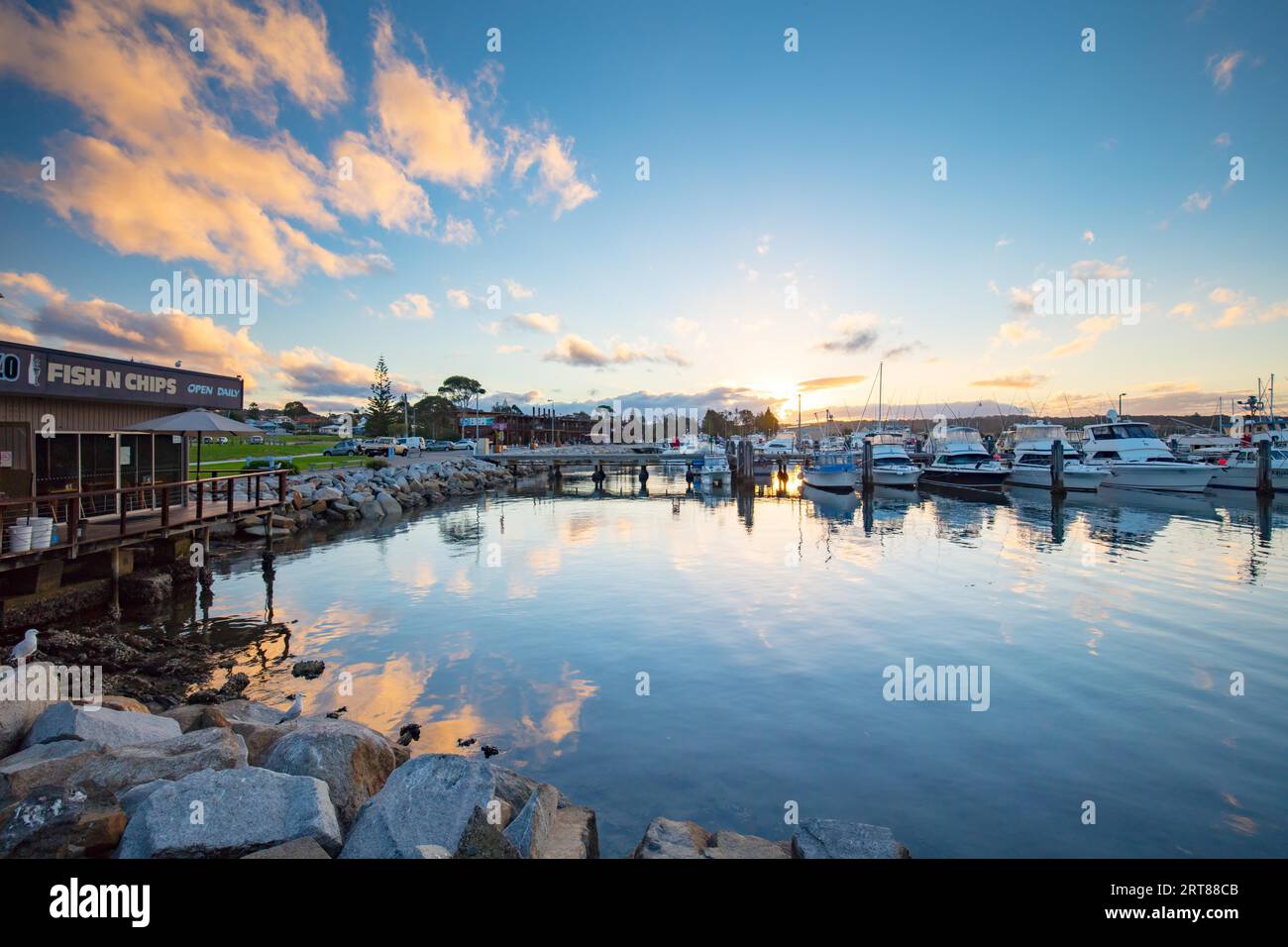 Bermagui Wharf on the Bermagui River in Bega Shire, New South Wales ...