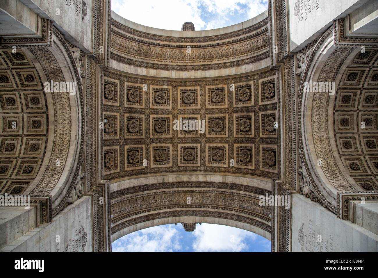 The Arc de Triomphe in Paris as seen from under the arc Stock Photo - Alamy