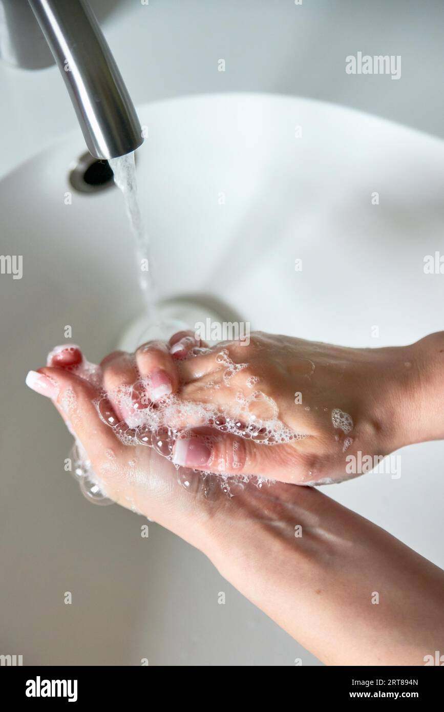 Hygienic hand washing Stock Photo - Alamy