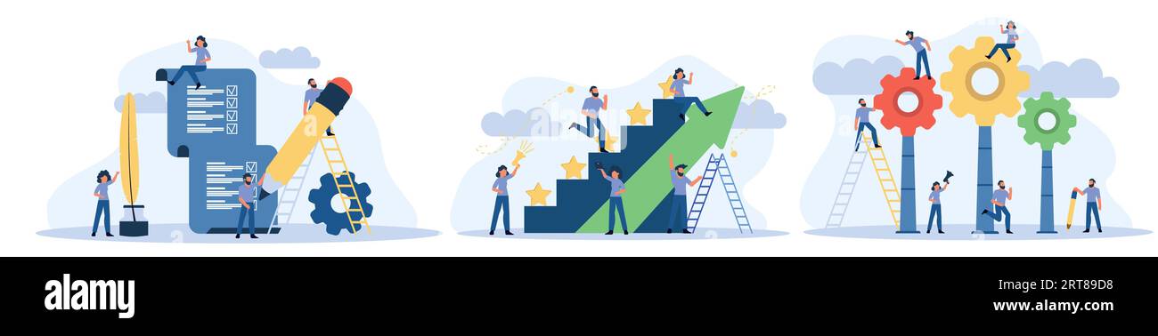 Man and woman vector business reward satisfaction employee. Feedback ...