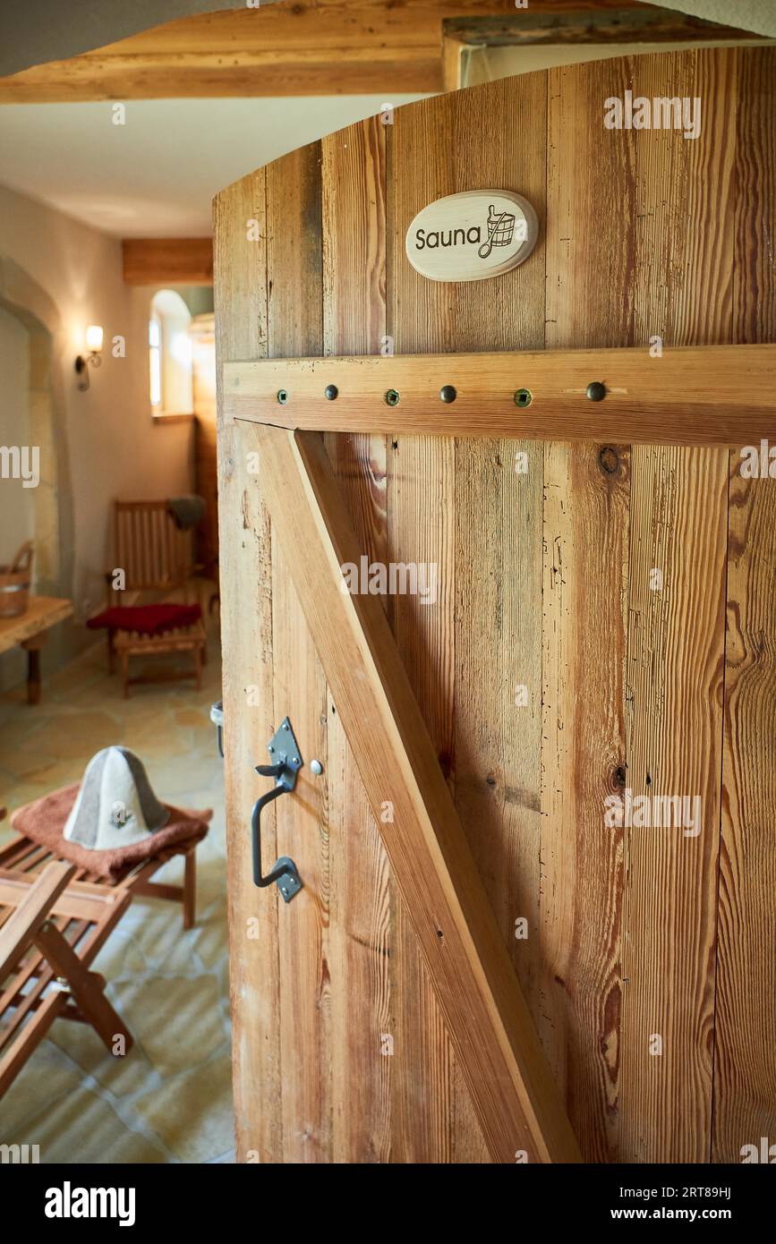 Spa, relaxation and healthcare in finnish wooden sauna room Stock Photo ...