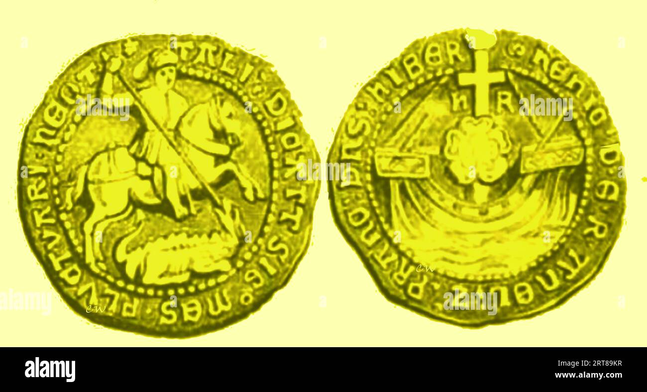 A King Henry 8th gold 'George' Nobel coin (both sides Stock Photo - Alamy