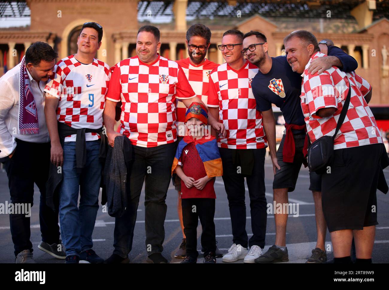 Yerevan, Armenia. 11th Sep, 2023. YEREVAN, ARMENIA - SEPTEMBER 11: Croatian supporters are seen ...